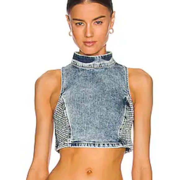 Retrofete | Tops | Retrofete Xs Denim Sleeveless Crop Top | Poshmark